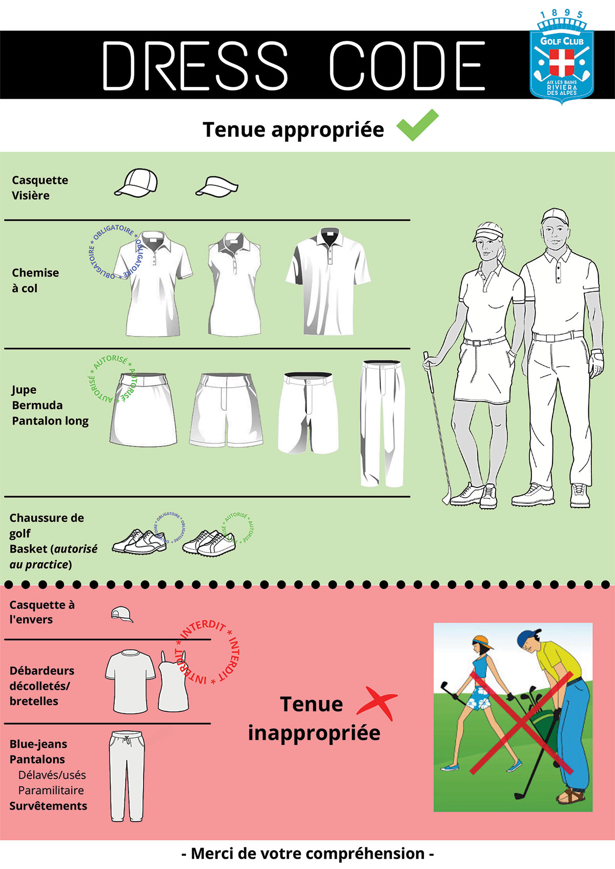 L'étiquette et Dress Code - Golf Club d'Aix-les-Bains